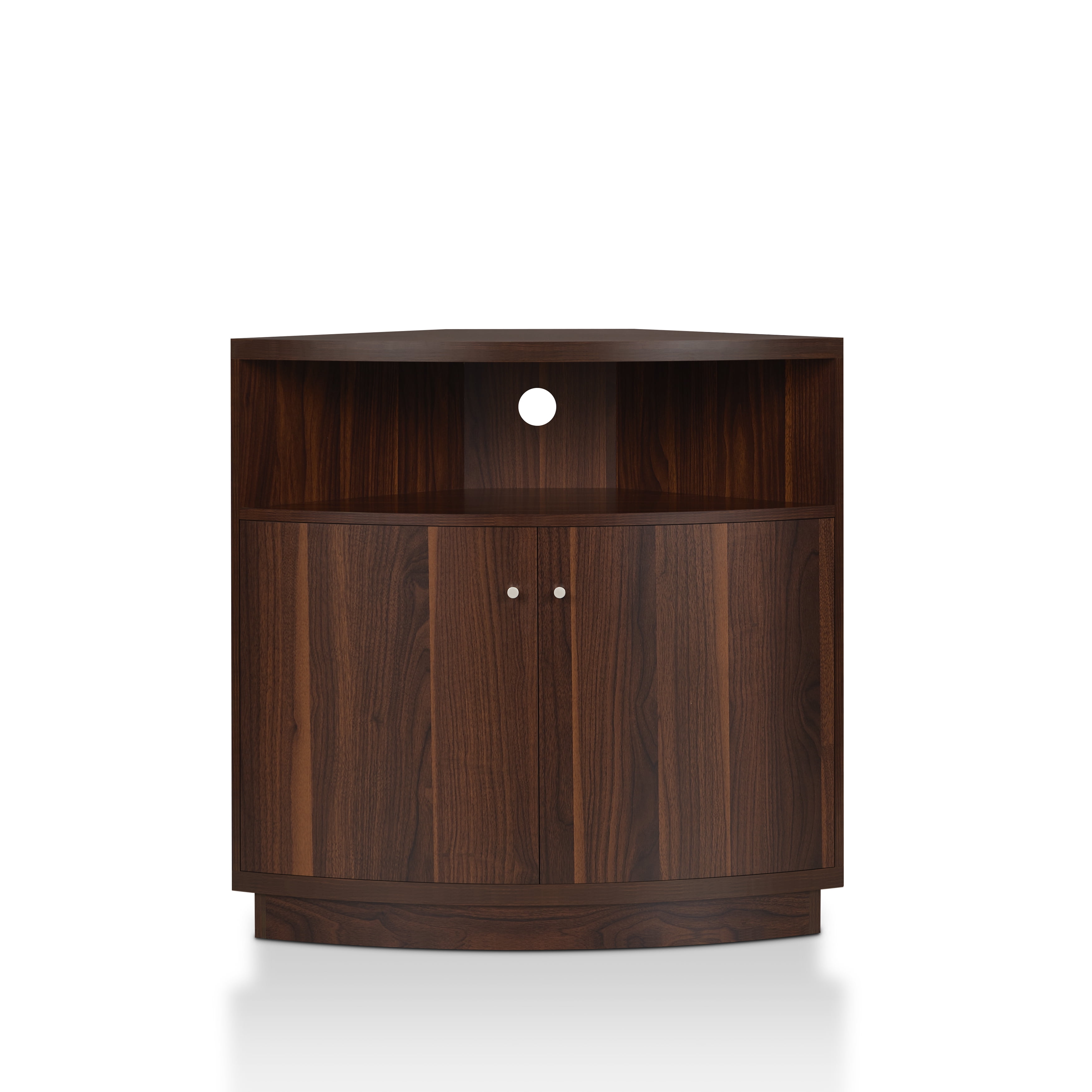 Furniture of America Tuarice Multi-Storage Corner Stand, Distressed ...