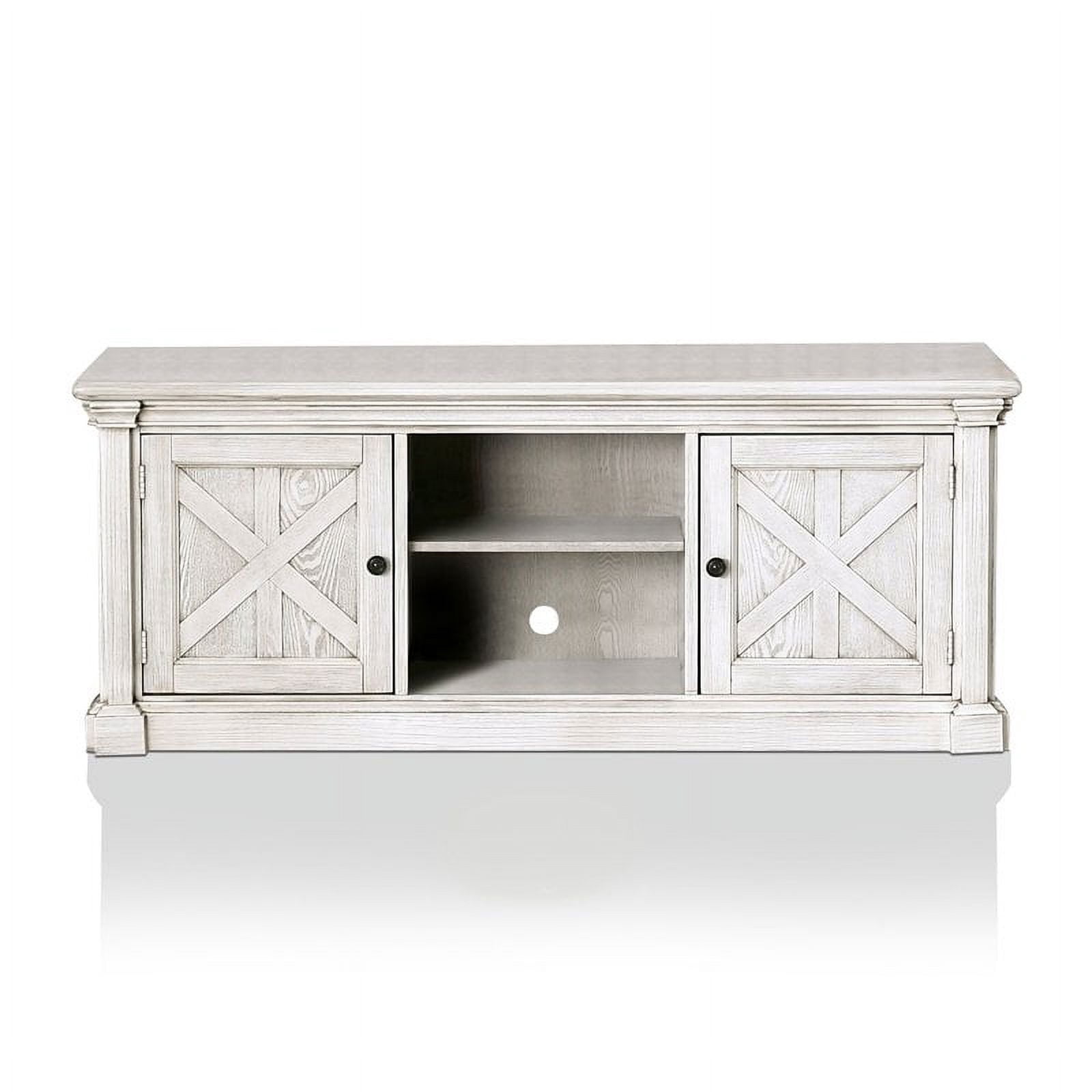Furniture of America Vallie Cottage Wood 60-Inch TV Stand in Antique ...
