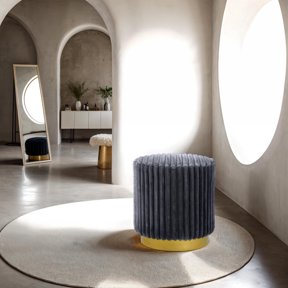 Furniture of America Thia Modern 18" Upholstered U-Shaped Indoor Stool ...