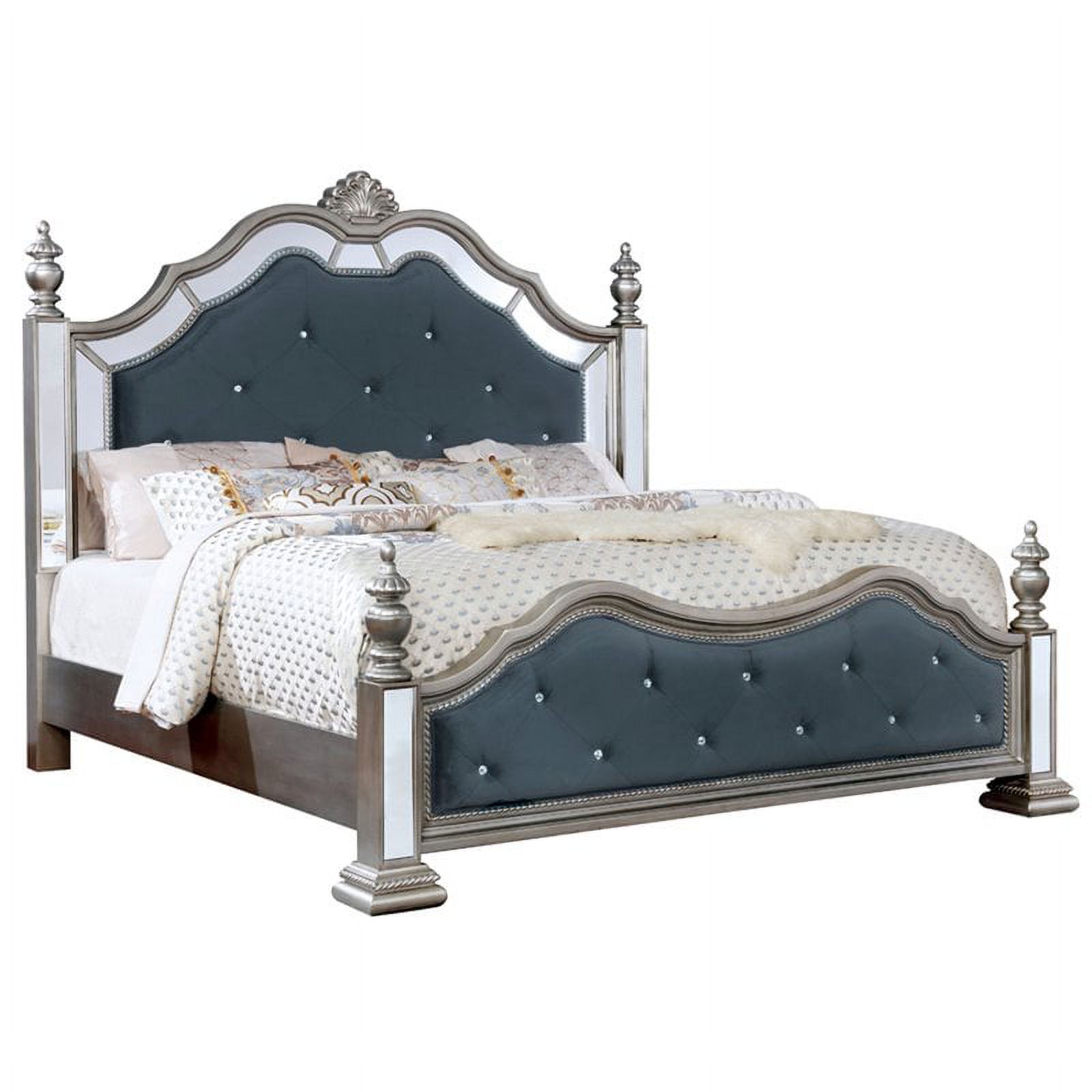 Furniture of America Viktoria Traditional Wood Cal King Poster Bed in ...