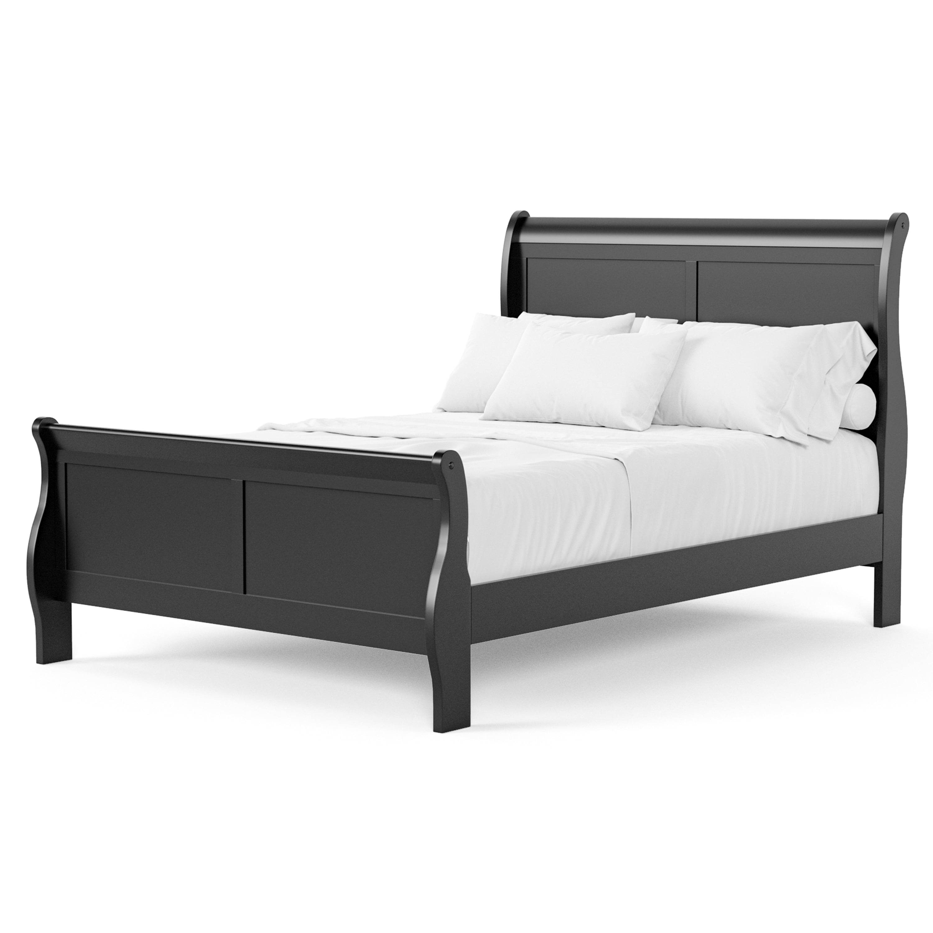 Furniture of America Vrai Adult Full Sleigh Headboard Wood Panel Bed ...