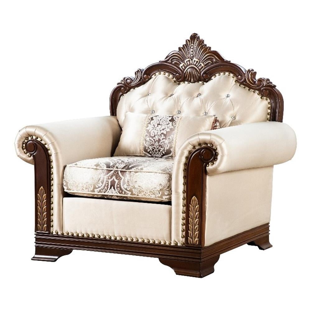 Furniture of America Watley Fabric Tufted and Nailhead Arm Chair in ...