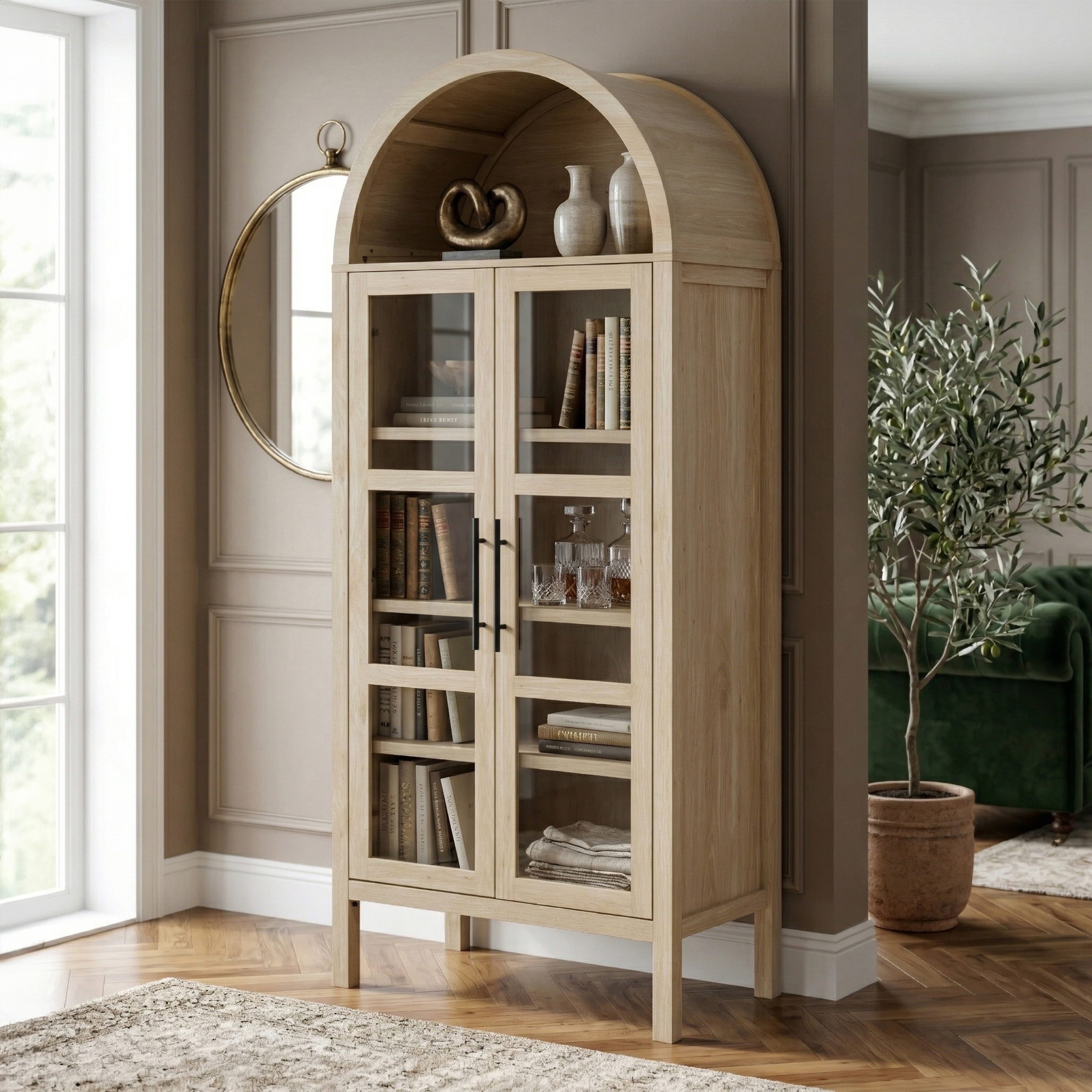 Furniture of America Watson Rustic Wood 72-inch Tall Arched Accent ...