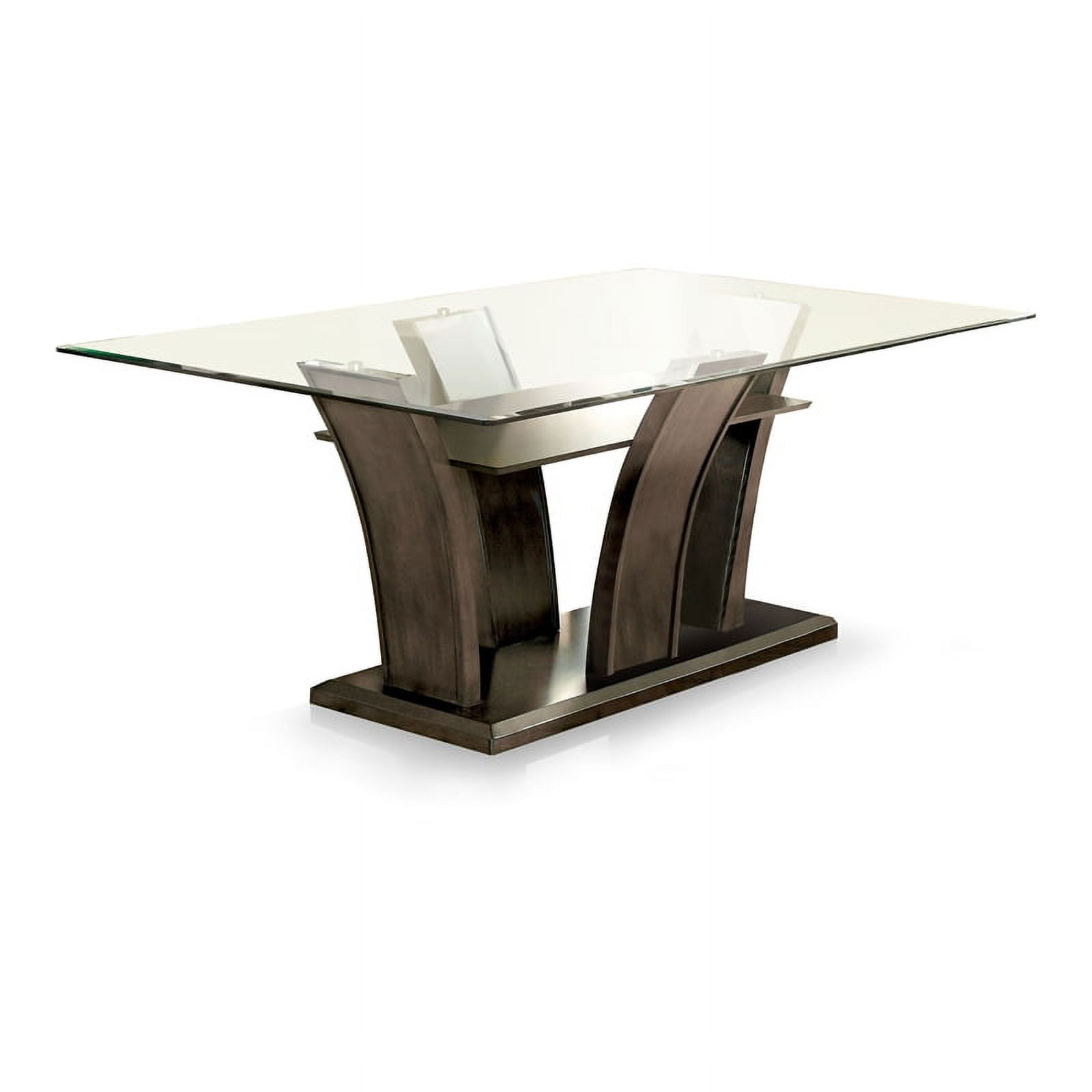 Furniture of America Waverly Glass Top Rectangle Dining Table in Dark ...