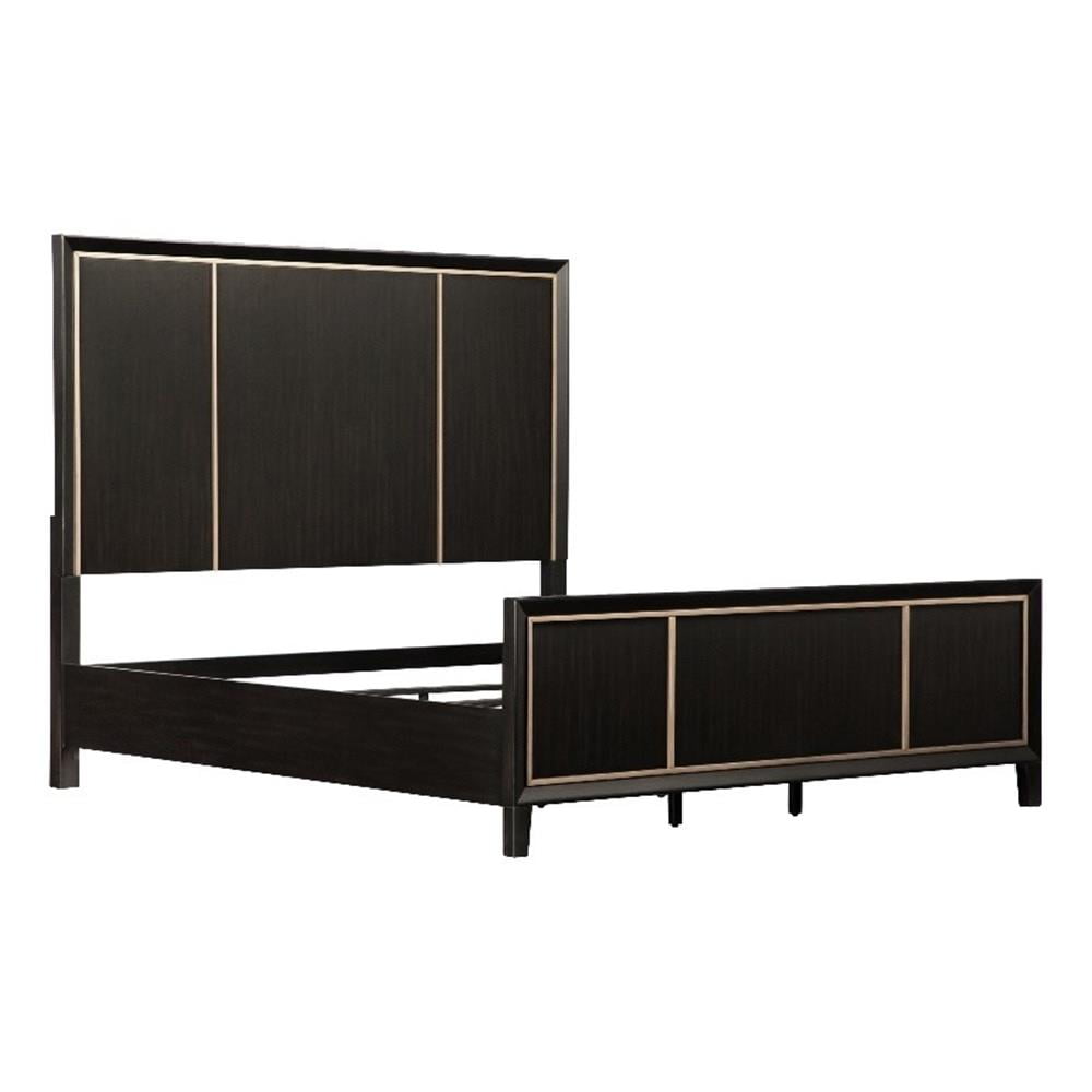 Furniture of America Wenton Panel Solid Wood Queen Bed in Espresso ...