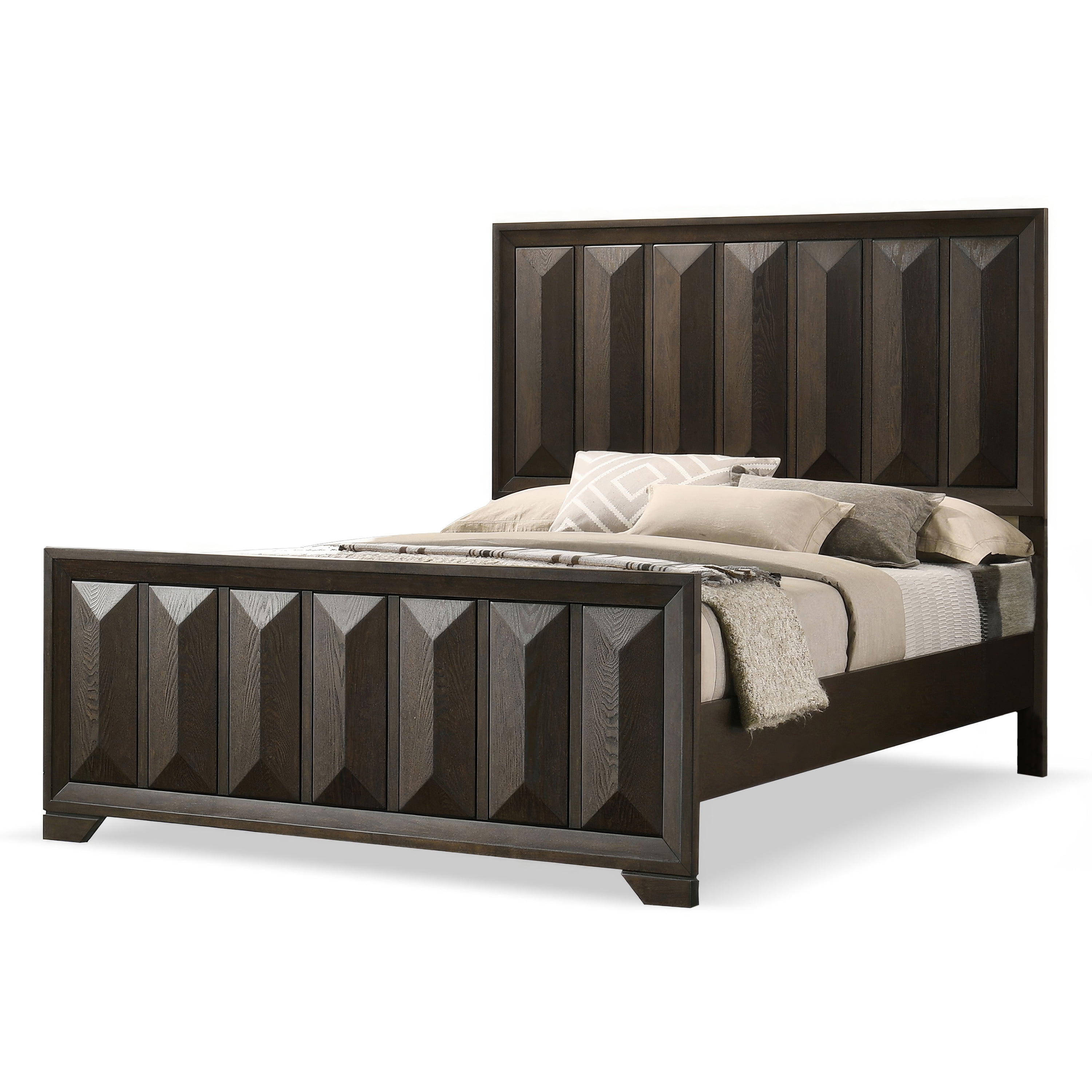 Furniture of America Piery Espresso King Panel Bed Solid Wood ...