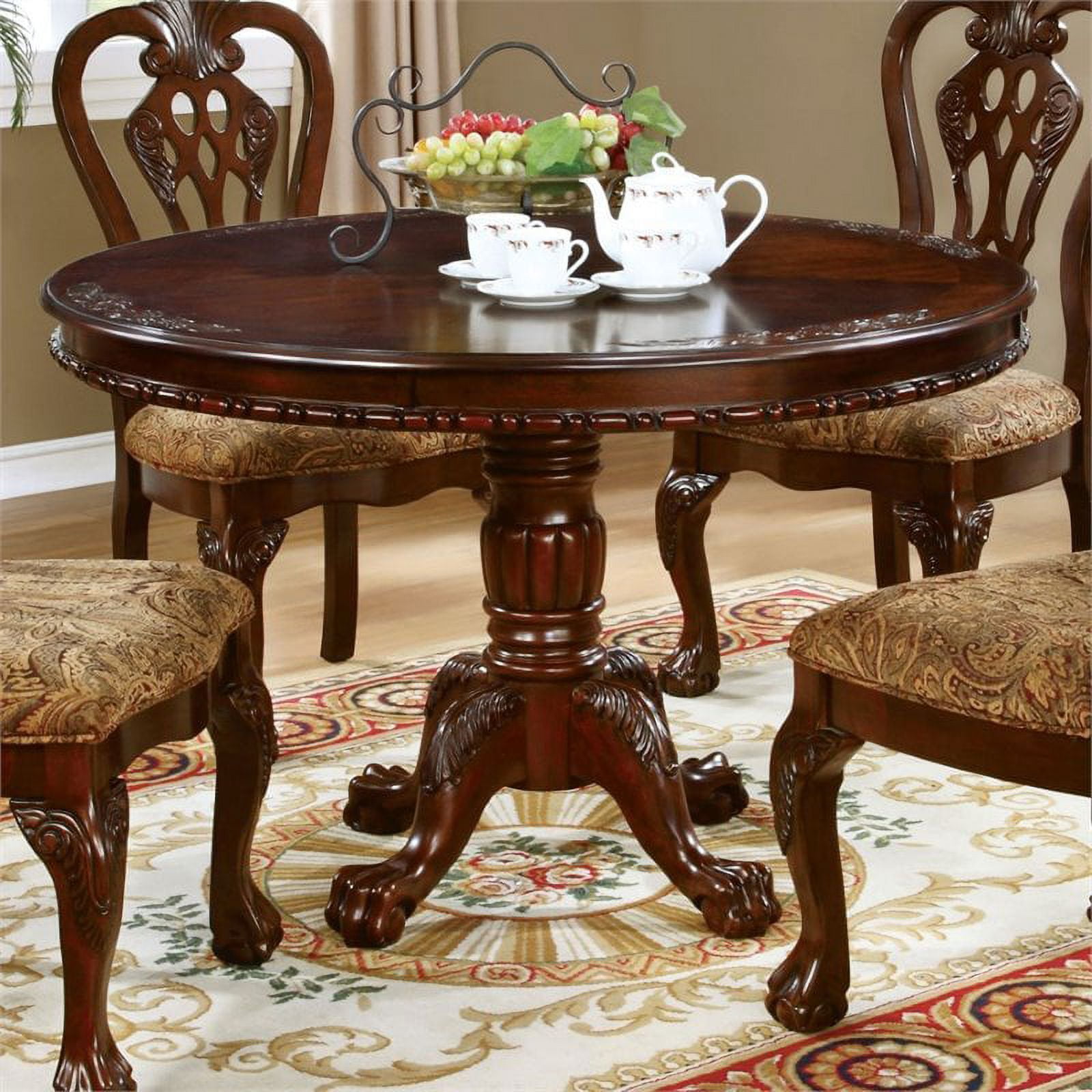 Furniture of America Wilson Traditional Wood Round Dining Table in ...