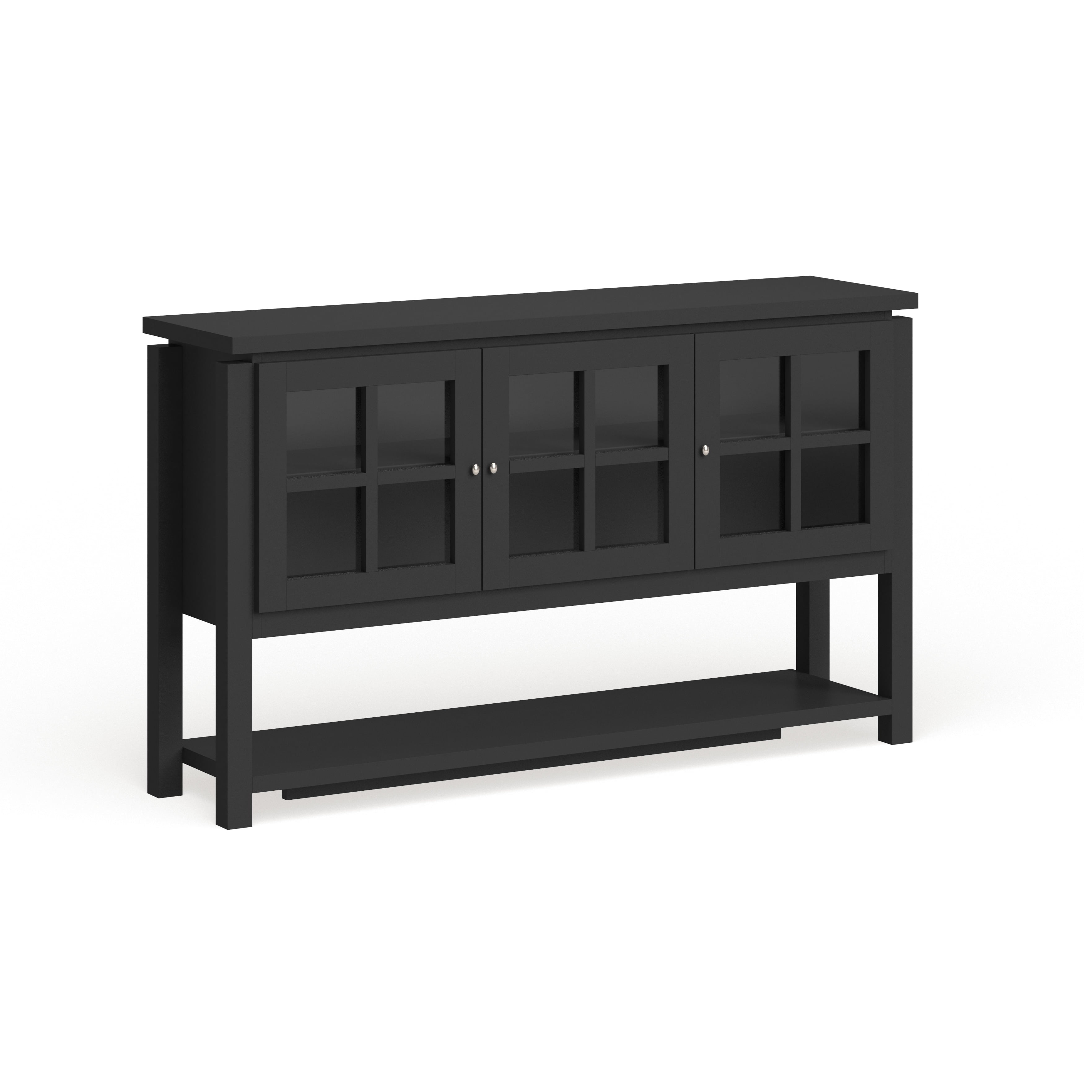 Furniture of America Wins Modern Farmhouse 5-shelf Buffet Table Black ...