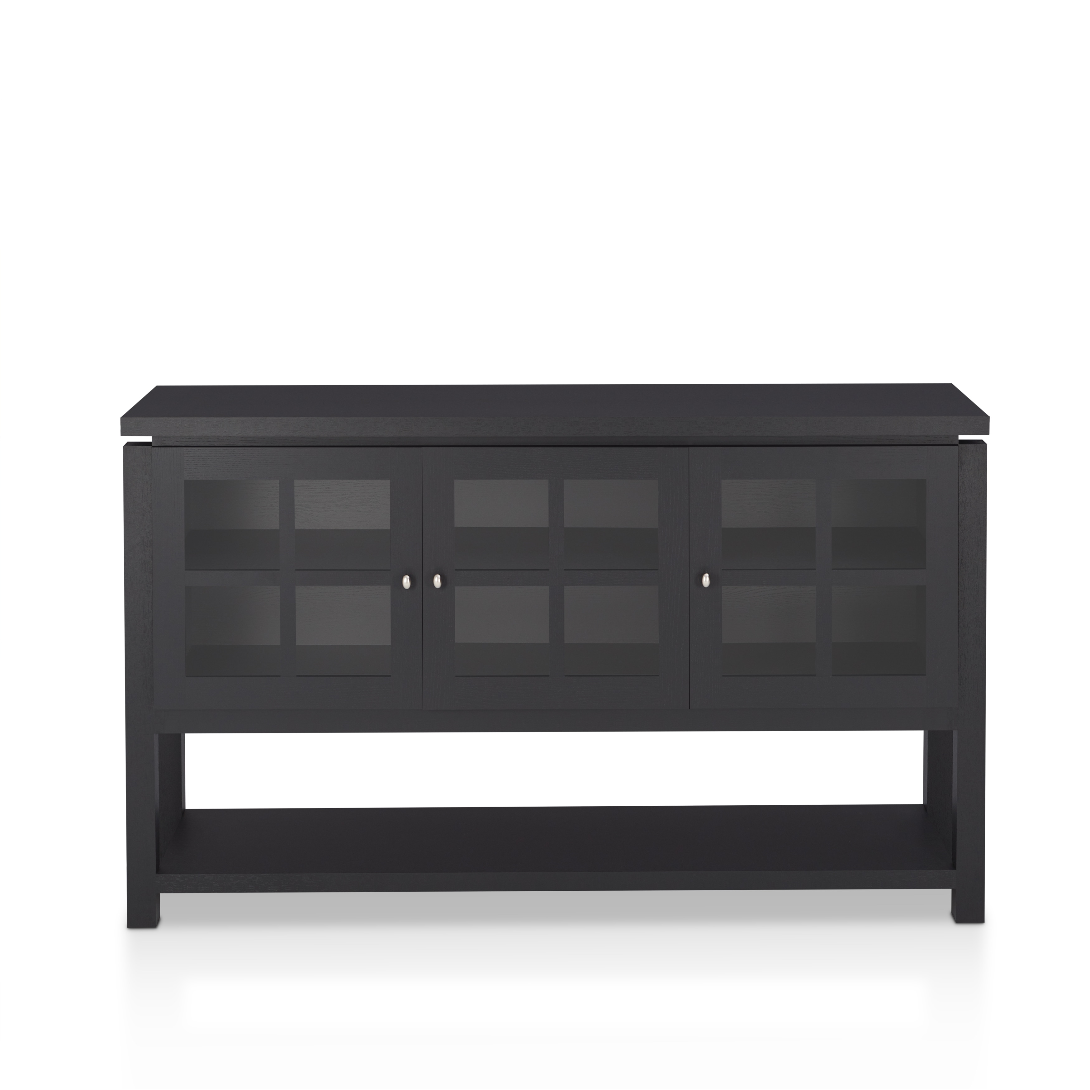 Furniture of America Wins Modern Farmhouse 5-shelf Buffet Table Black ...