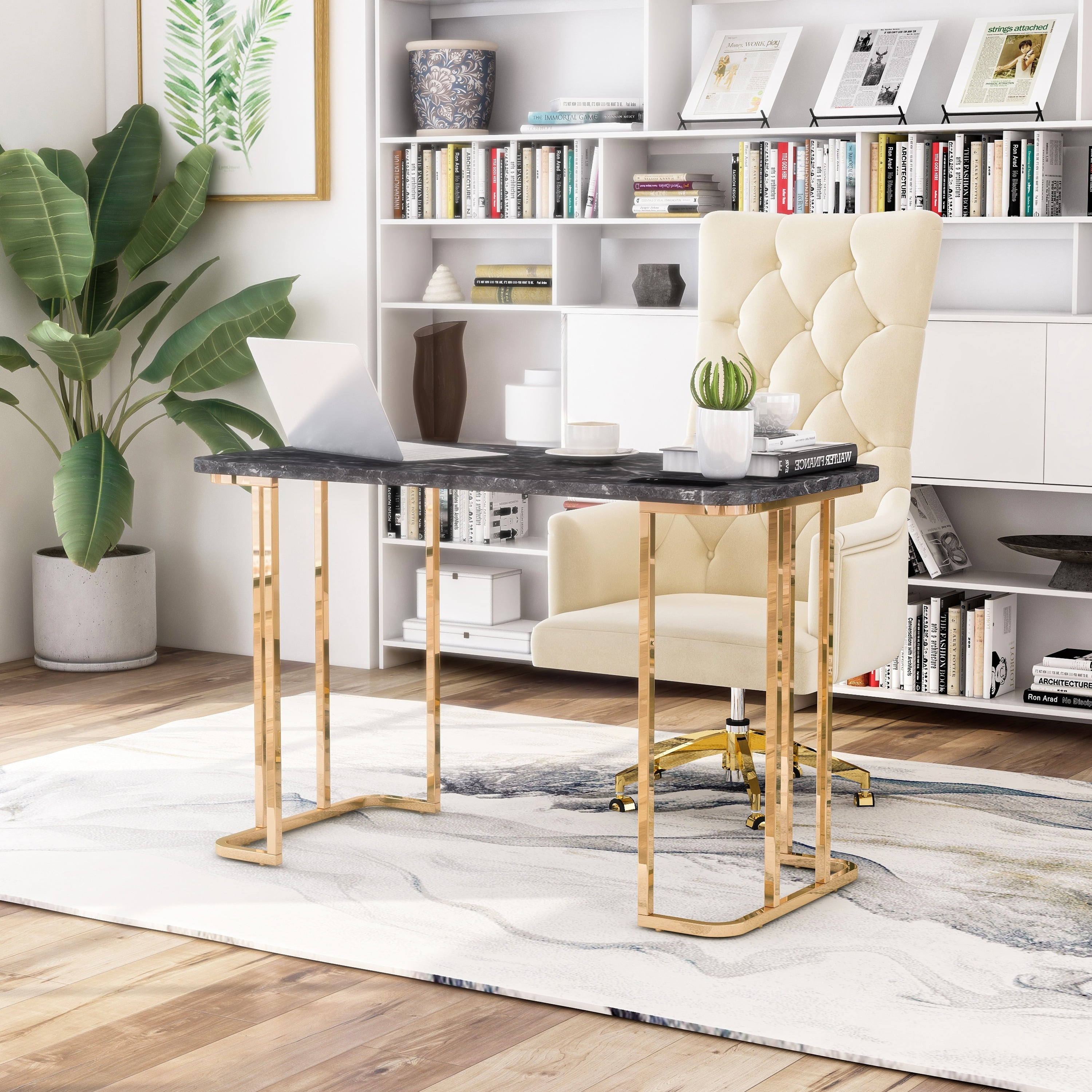 Furniture of America Woren Contemporary 47-inch Steel Computer Desk ...