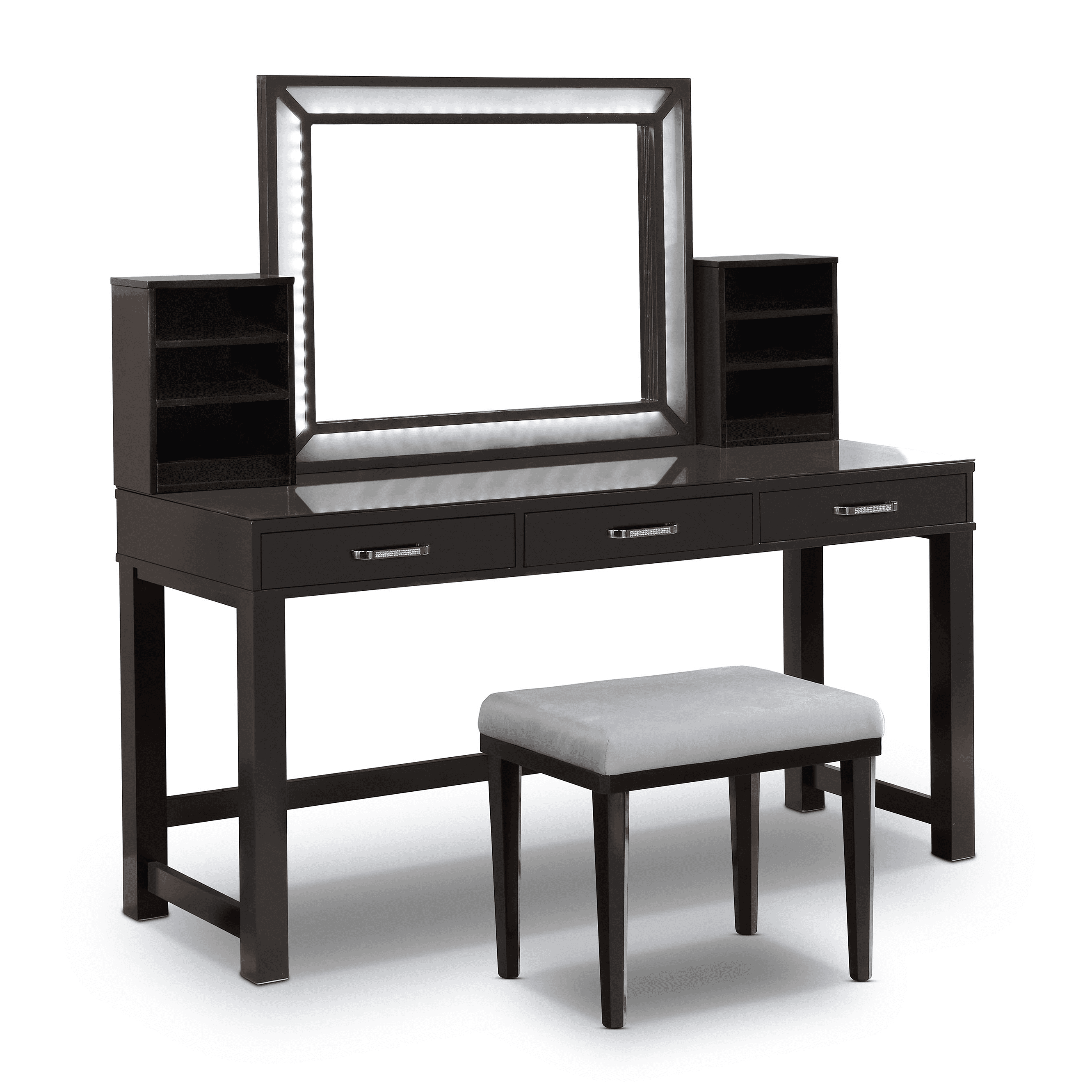 Furniture of America Modern 3-Piece Vanity Set with LED Mirror ...