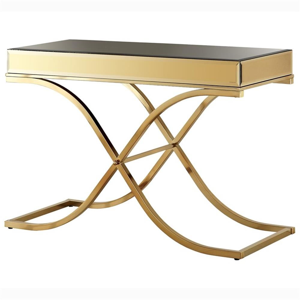 Furniture of America Xander Contemporary Metal Console Table in Brass ...