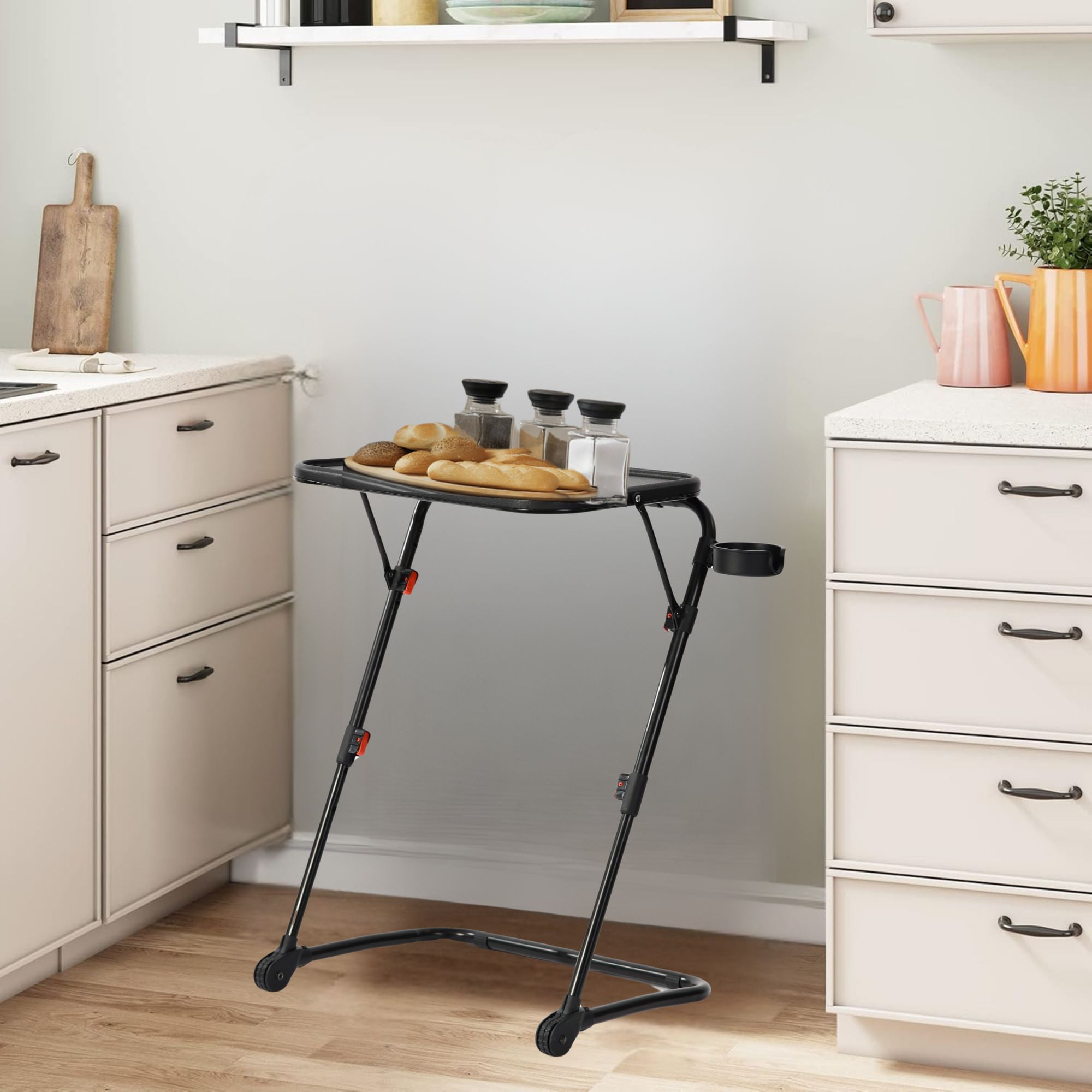 FurnitureR Adjustable Height Folding Buffet Table - Perfect for Dining Rooms: Multifunctional ...