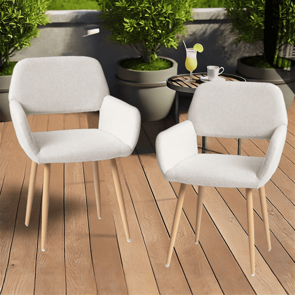 FurnitureR Armchairs Set of 2, Modern Accent Chairs Open Back Armchairs ...