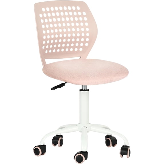 FurnitureR Armless Rolling Kids Desk Chair with Breathable Back and ...