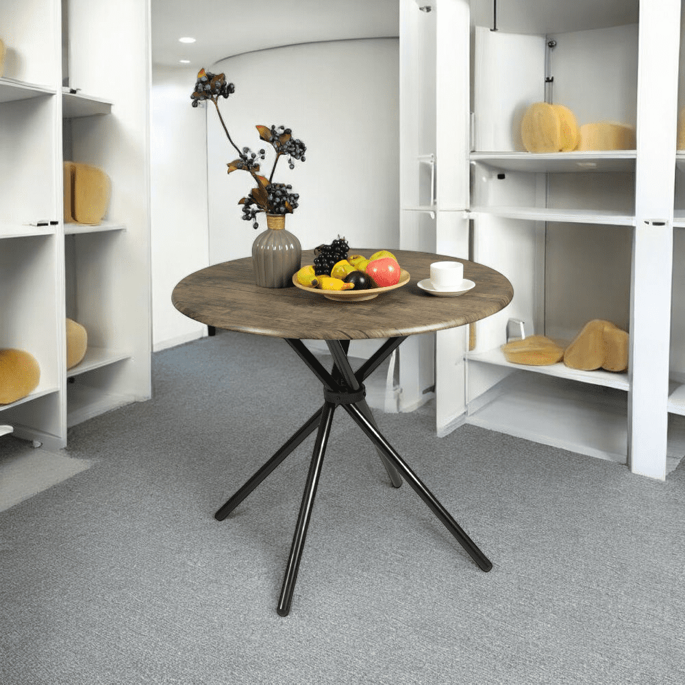 FurnitureR Compact Office Desk Connector with Rustic Wooden Top and ...