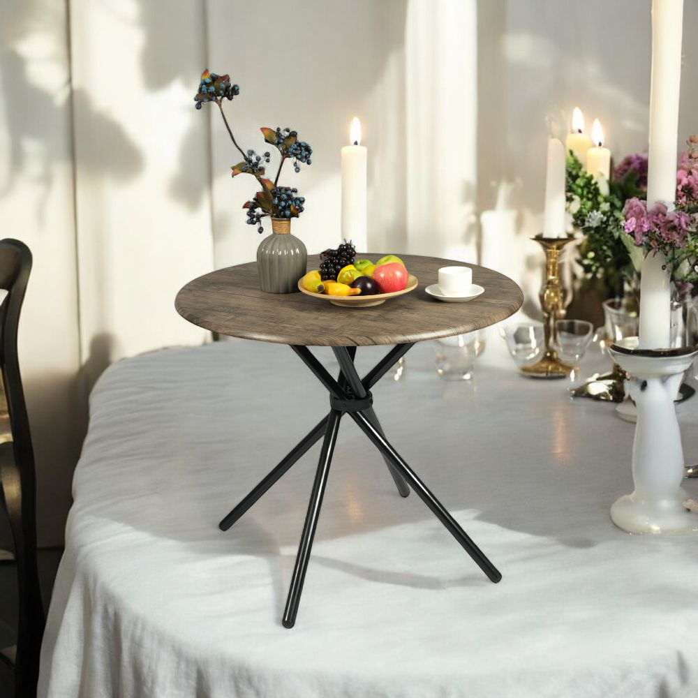 FurnitureR Elegant Rustic Table Display with Metal Frame, Ideal for ...