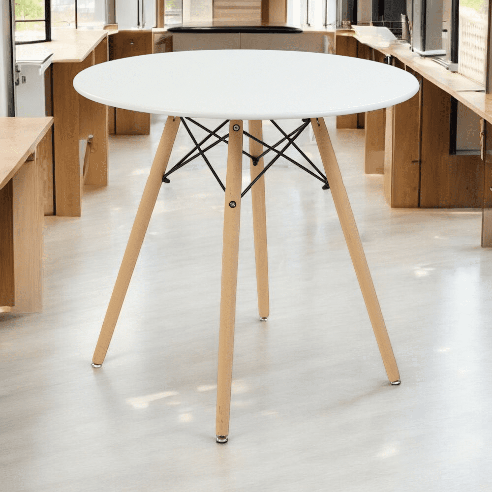 FurnitureR Modern Round Office Desk with Minimalist Design, Sturdy ...