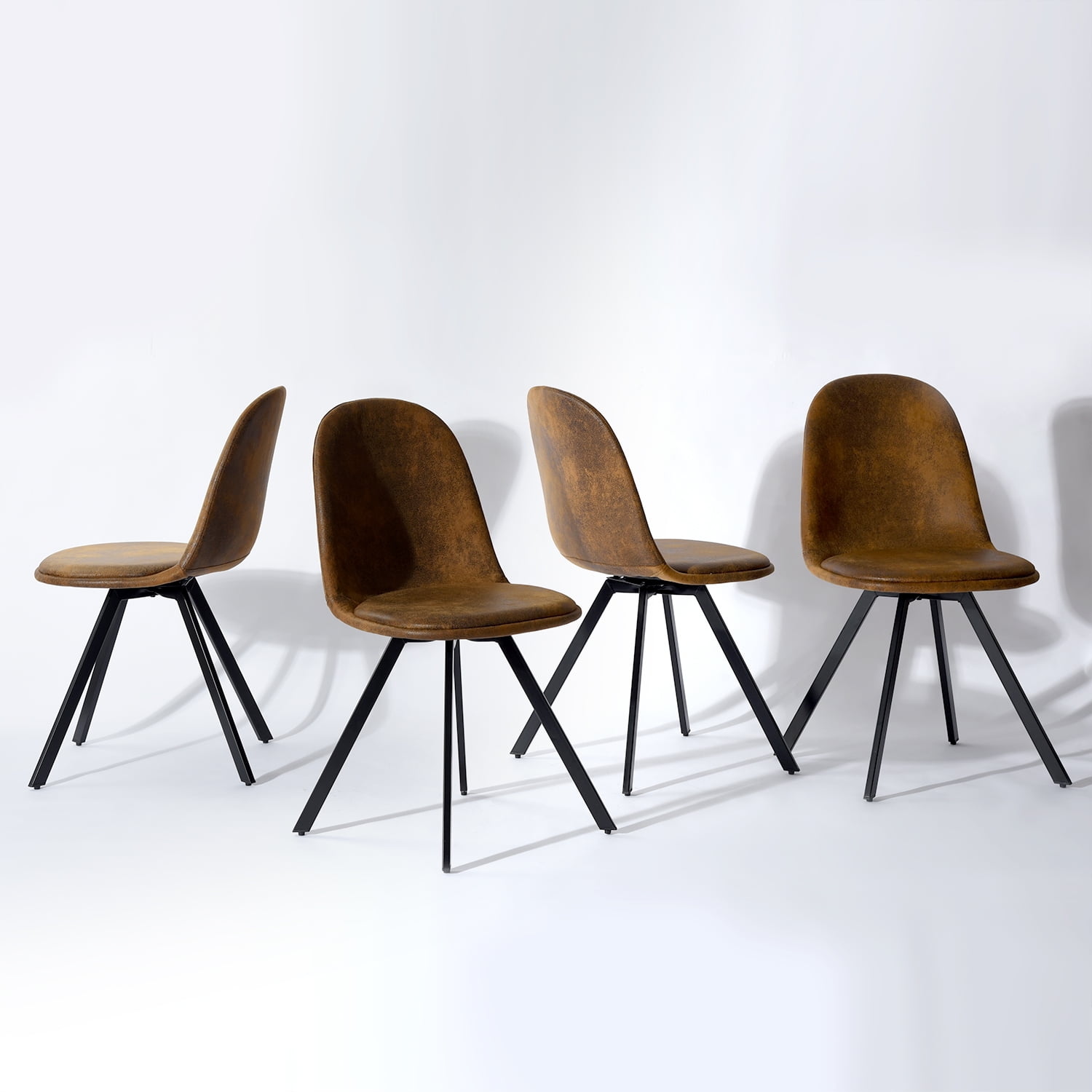 FurnitureR Set of 4 Modern Swivel Stools, 360° Rotating Accent Stools ...