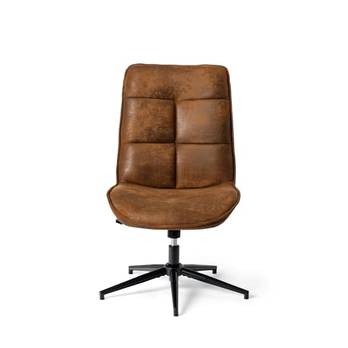 FurnitureR Swivel Lounge Chair, Upholstered High Back Accent Chair ...