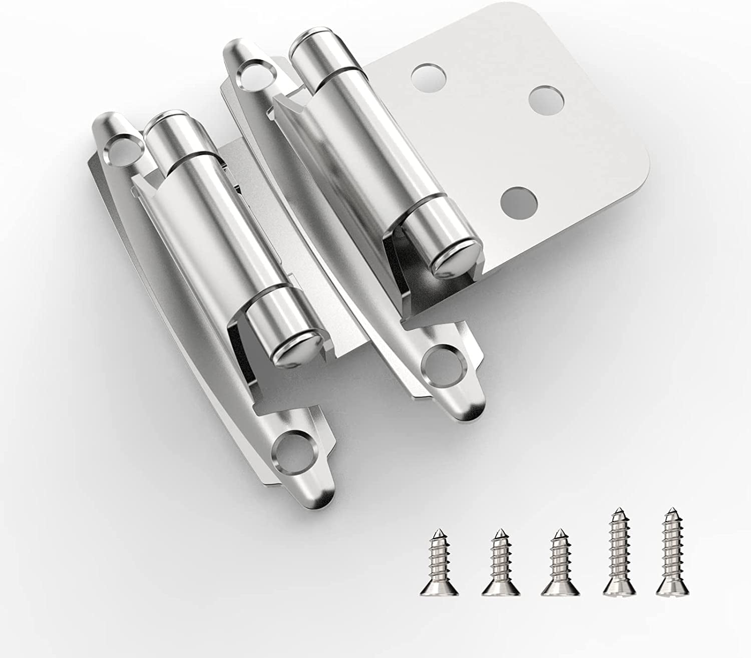 Furniware 1/2" Overlay Cabinet Door Hinge, 5 Pairs(10 Pack) Flush Face ...