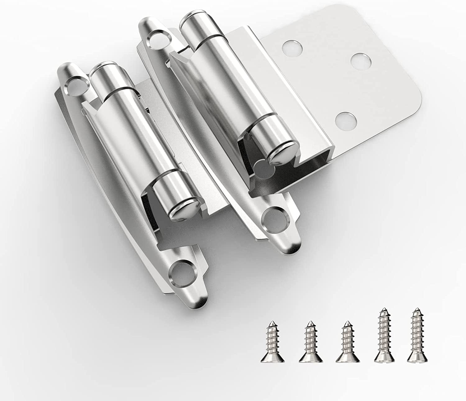 Furniware 3/8" Inset Cabinet Door Hinge, 5 Pairs(10 Pack) Flush Face ...