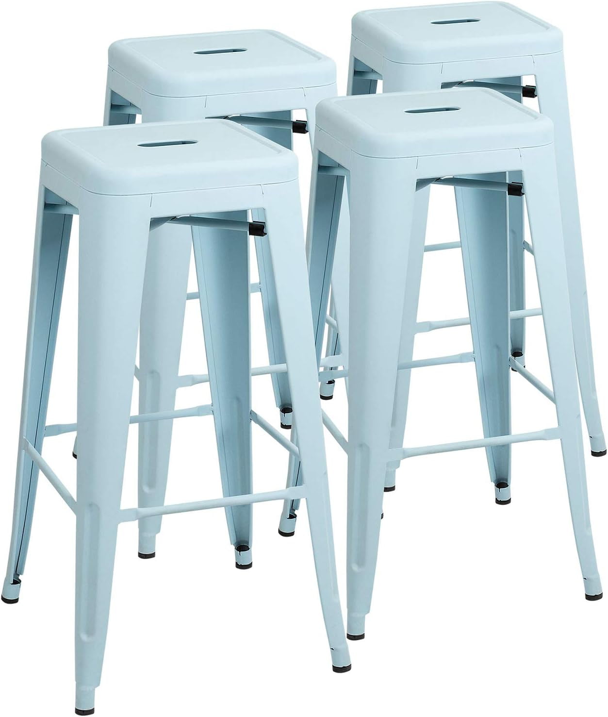 Furniwell 30 Inches Metal Bar Stools High Backless Tolix Indoor-Outdoor ...