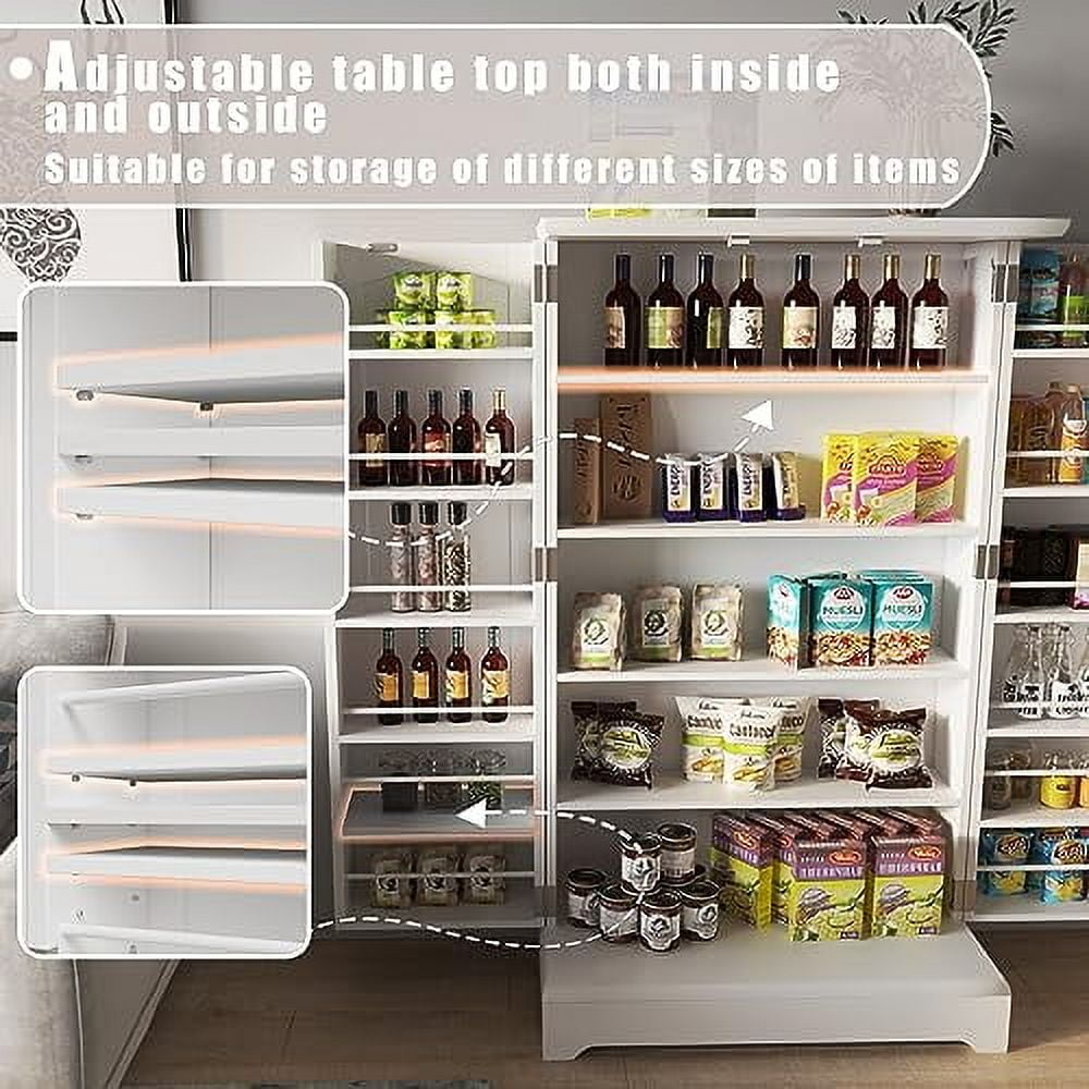 Furniwell 41" Kitchen Pantry Storage Cabinet, Freestanding Buffet ...