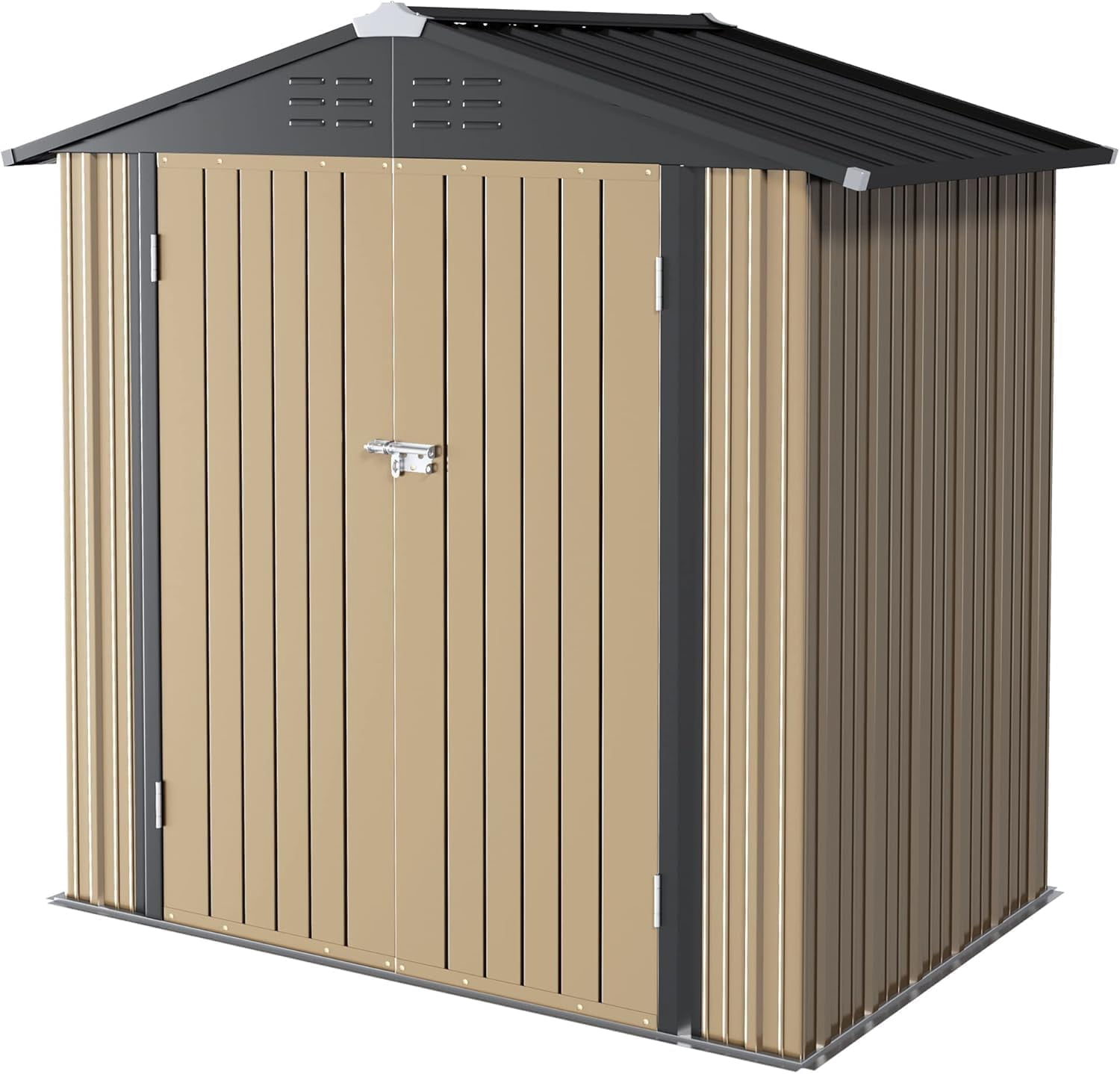 Furniwell 6x4 FT Outdoor Storage Shed, Metal Garden Sheds Outdoor ...