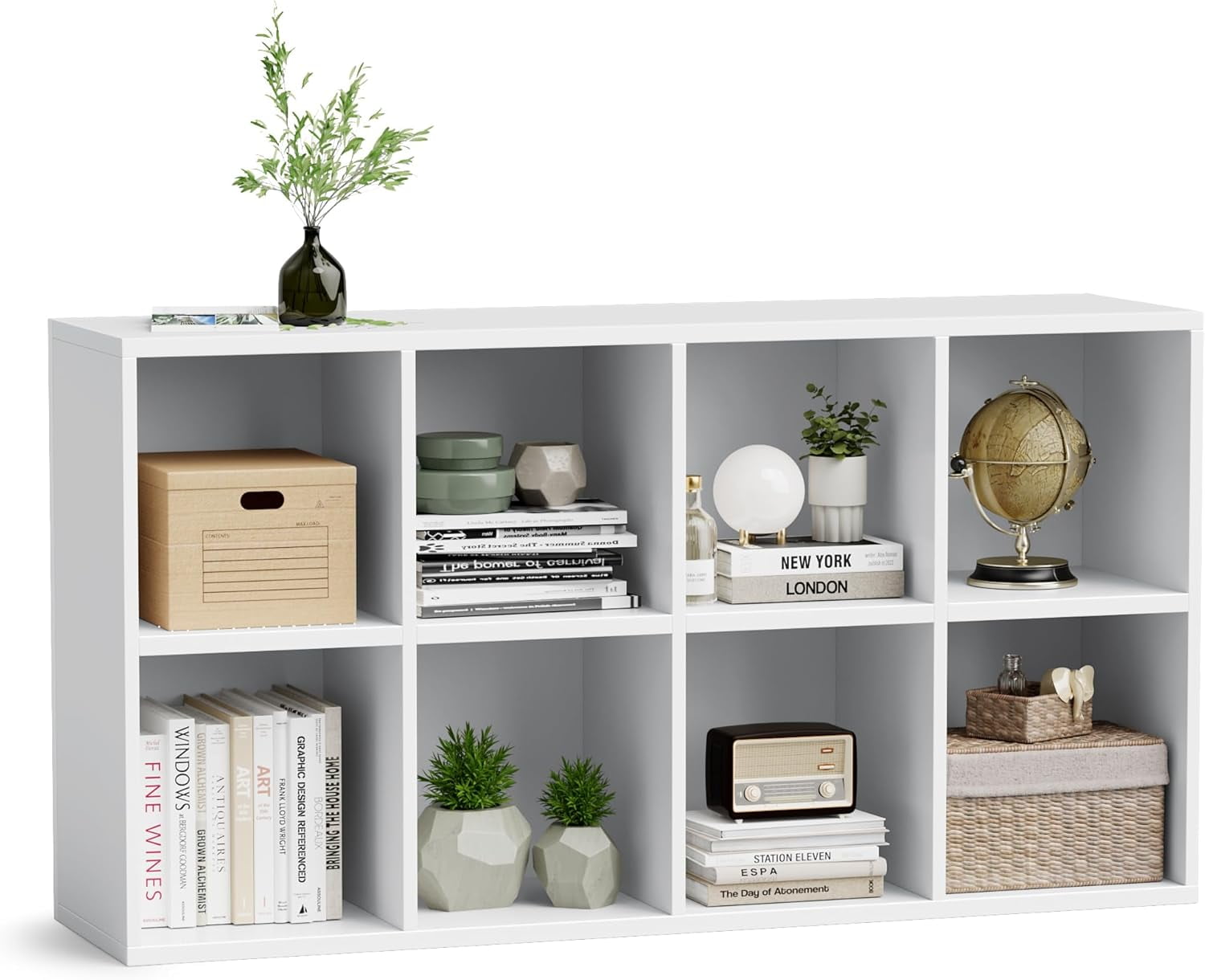 Furniwell 8-Cube Bookcases, 2-Tier Freestanding Bookshelf with ...