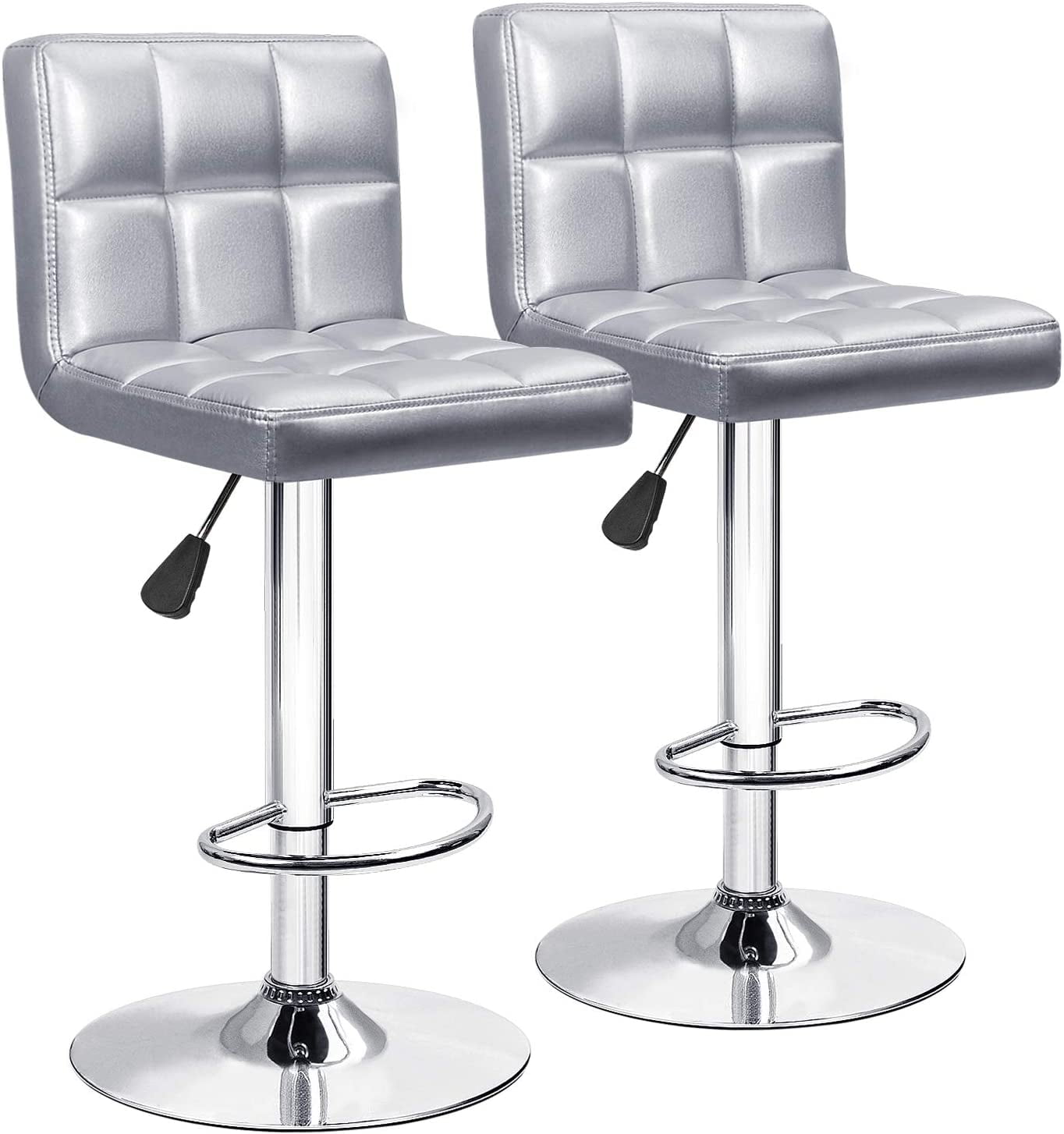 Furniwell Bar Stools Modern Pu Leather Swivel Adjustable Barstools ...