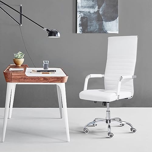 Furniwell Office Desk Chair High Back Ribbed Executive Computer Chair ...