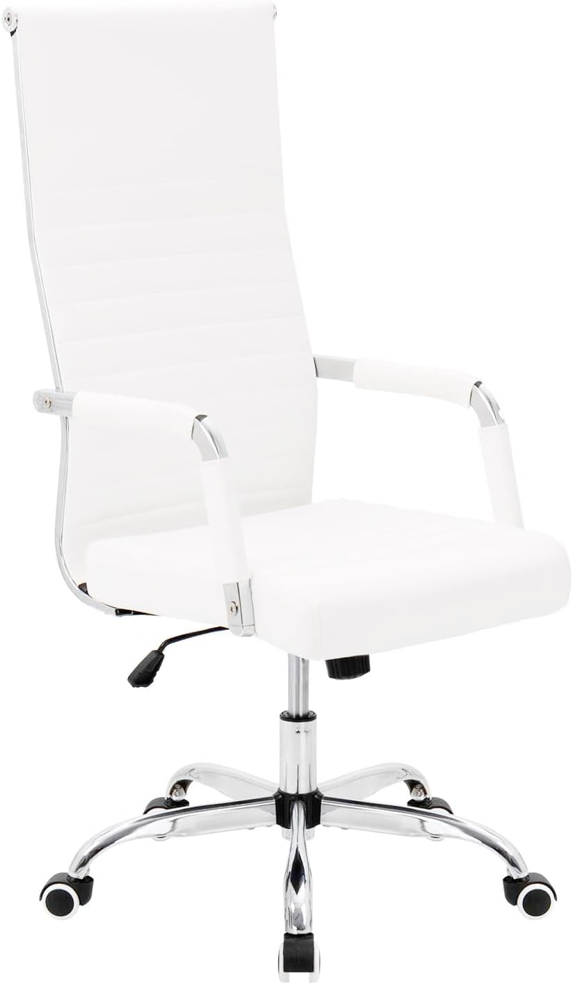 Furniwell Office Desk Chair High Back Ribbed Executive Computer Chair ...