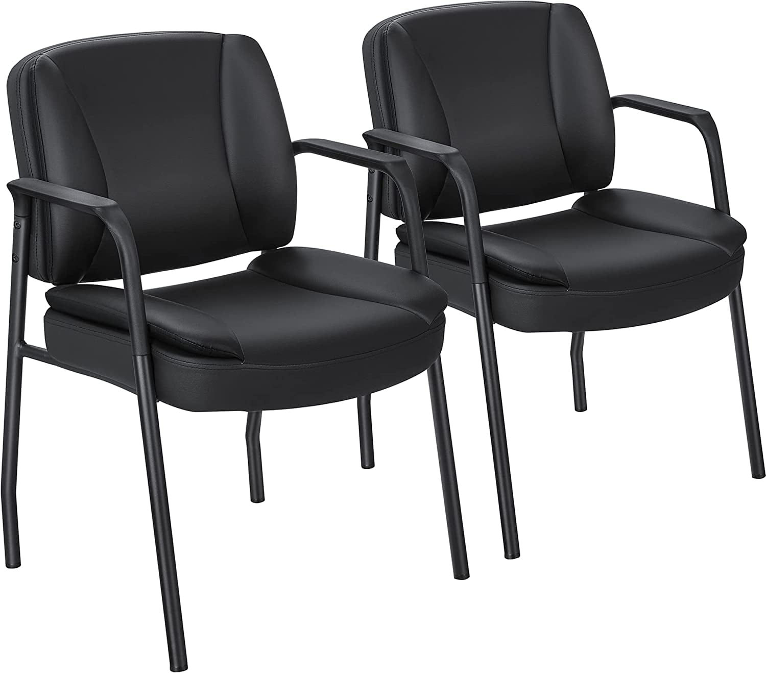 Furniwell Office Guest Chair Wating Room Reception Chairs Set of 2, PU ...