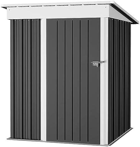 Furniwell Outdoor Storage Shed, Metal Garden Sheds Outdoor Storage ...