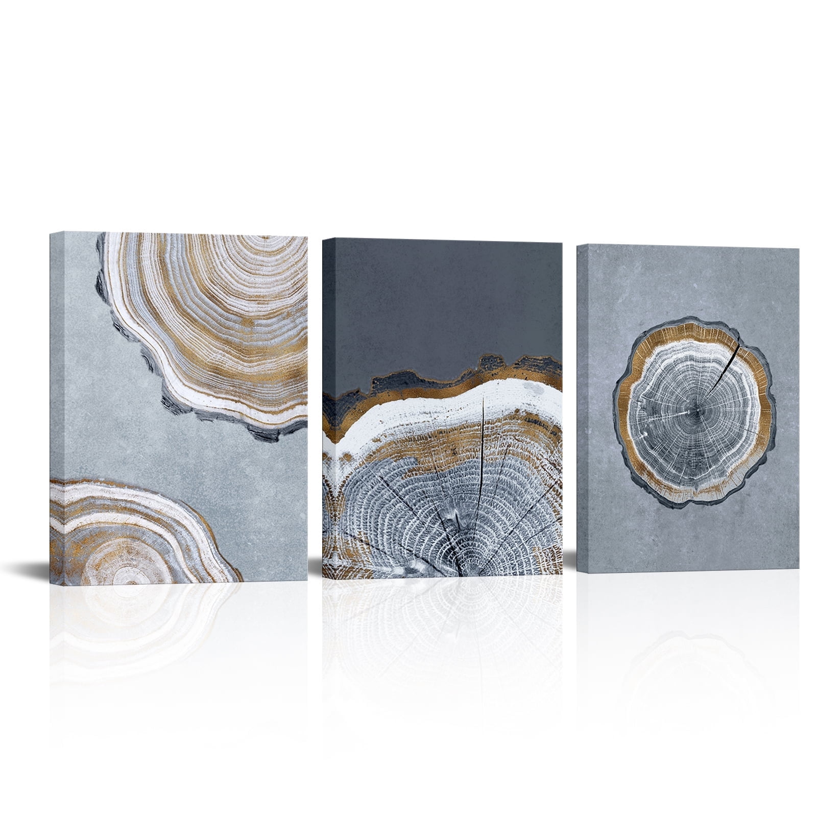 Furnster Abstract Tree Ring Vintage Wood Wall Decor Blue Wilderness ...