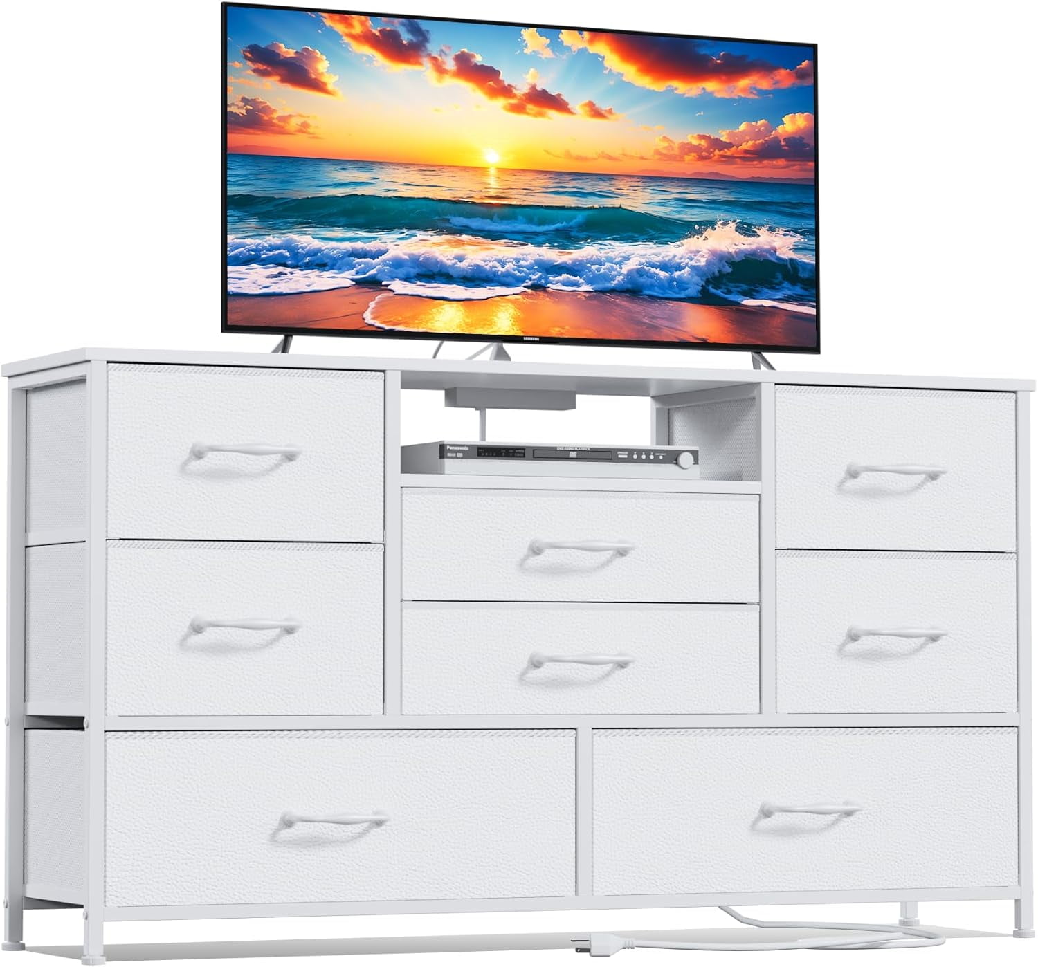 Furnulem Wide Dresser with 9 Large Drawers for 55'' Long Chest TV Stand ...