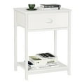 Furologee Nightstand with Storage Shelf & Fabric Drawer, 2 Tiers End ...
