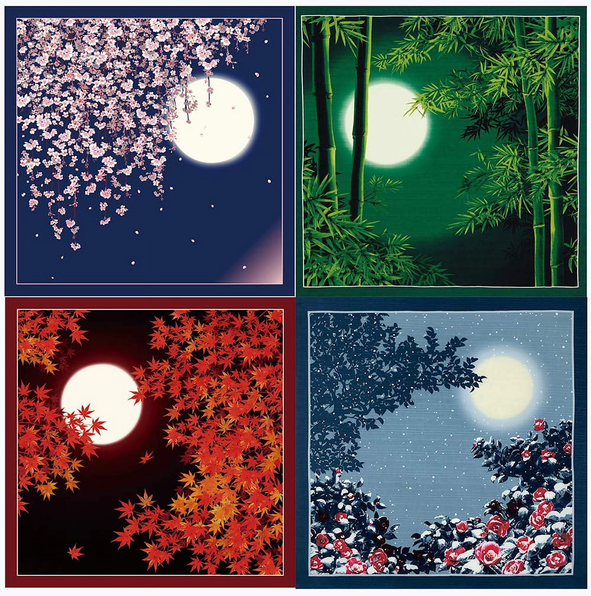 Furoshiki Wrapping Cloth FEV6 4 Seasons in Japan Set of 4 Spring Summer ...