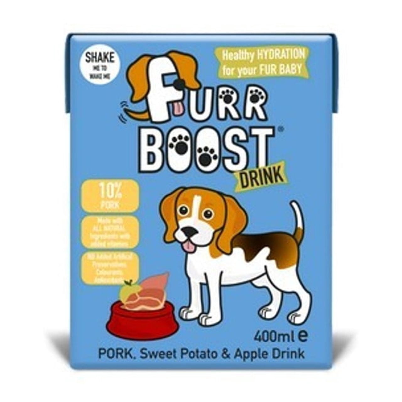 Furr Boost Pork Sweet Potato and Apple Dog Treats Drink 400ml Case of 3 ...