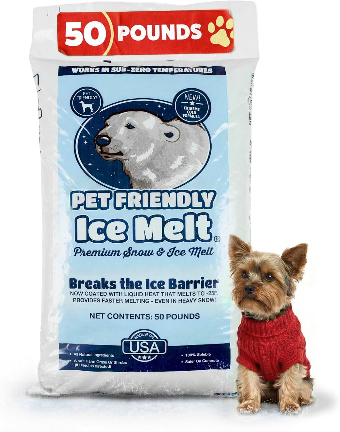 Furrow Pet Friendly Ice Melt (50 lb) All Natural Ice Melt Made with ...