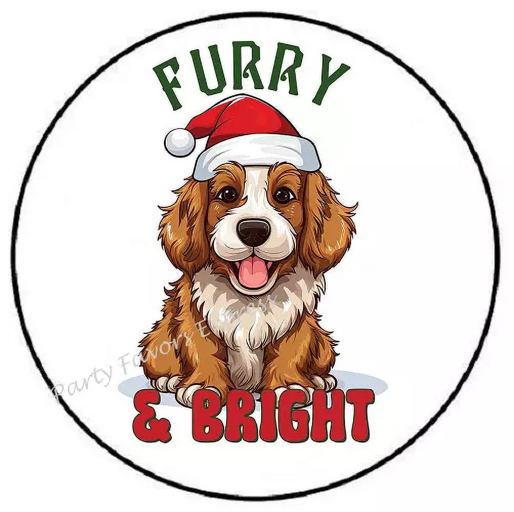 Furry And Bright Christmas Dog Stickers Party Favors Phone Decal Water ...