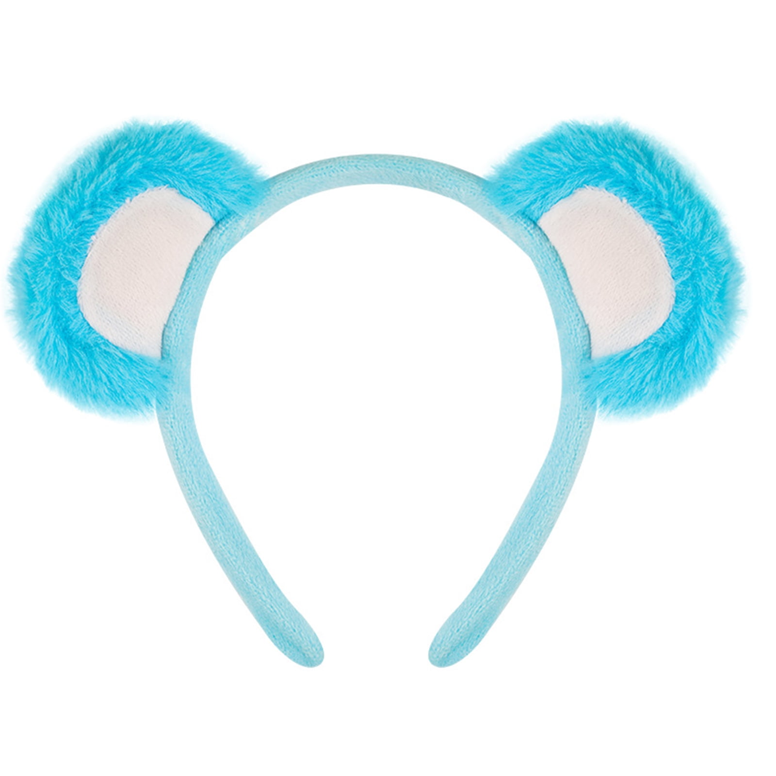 Furry Bear Ear Hairhoop for Female Face Washing Makeup Plush Hairband ...
