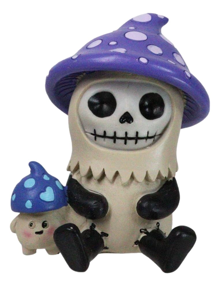 Furry Bones Whimsical Purple Kinoko Mushroom Skeleton Decor Figurine ...