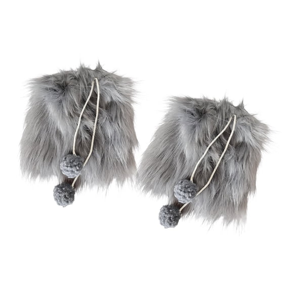 Furry Boot Covers with Hairy Balls for Women Winter Warm Plush Leg ...