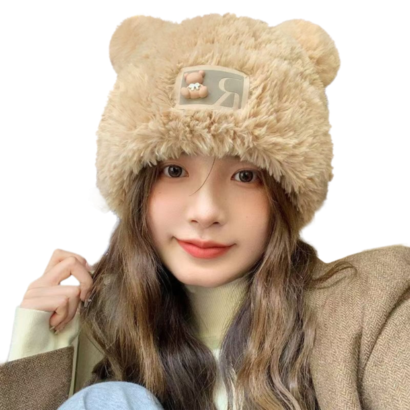 Furry Cartoon Head Covering with Ear for Outdoor Sports Furry Hat with ...
