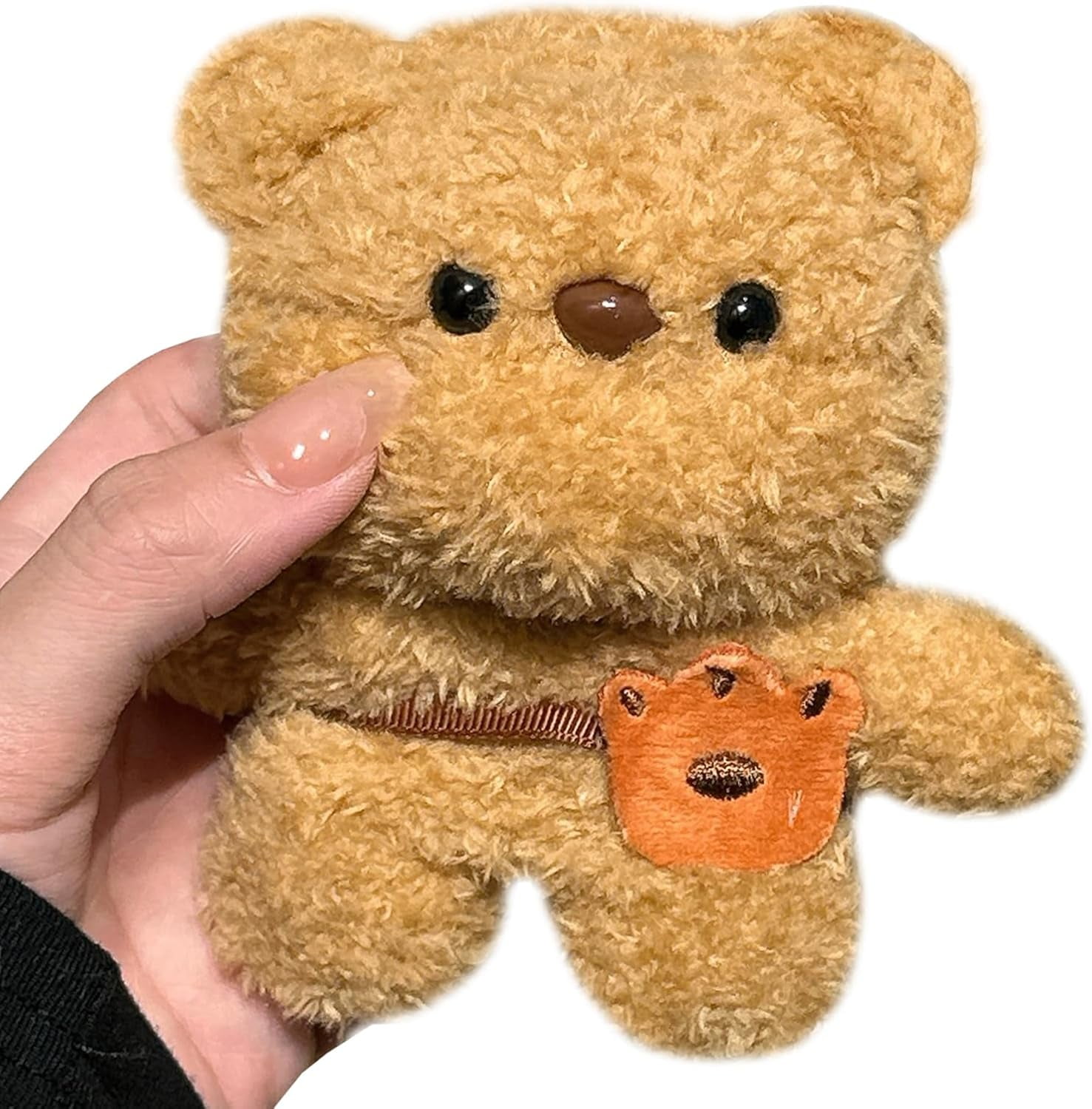 Furry Case for AirPods 4,Funny Cute 3D Cartoon Plush Kawaii Khaki Backpack Teddy Bear Design ...