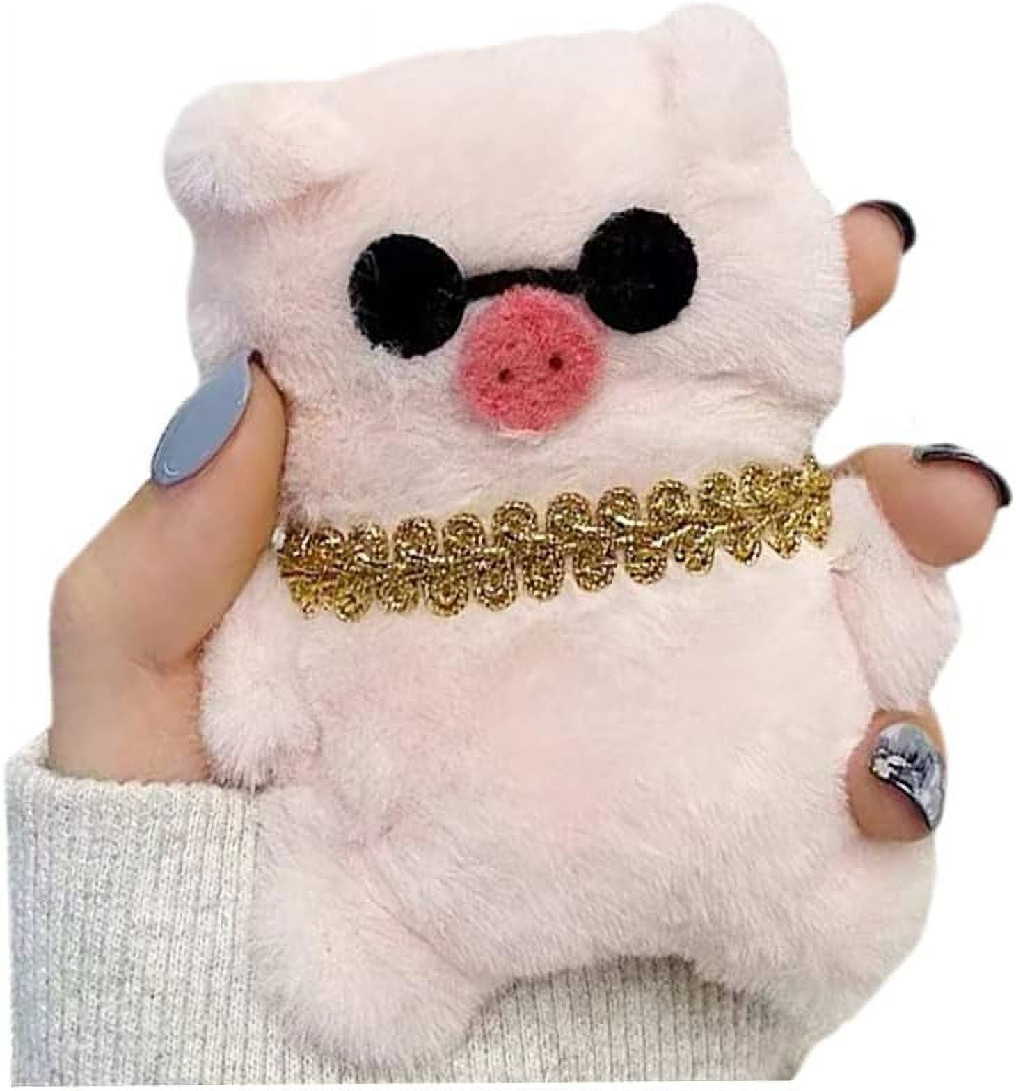 Furry Case Compatible with AirPods 1&2,Funny Cute 3D Cartoon Plush Pig ...