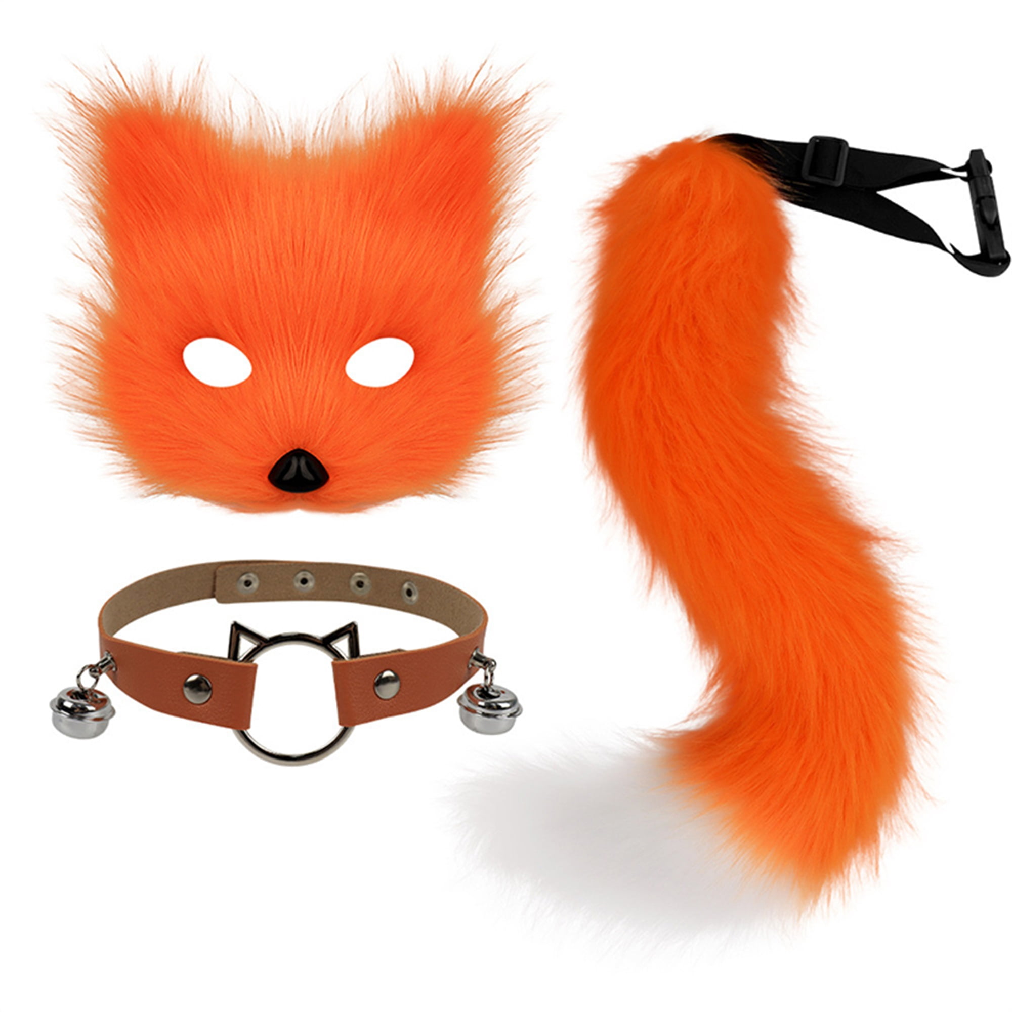 Furry Cat Ears and Wolf Fox Animal Tail Cosplay Costume for Women Girl ...