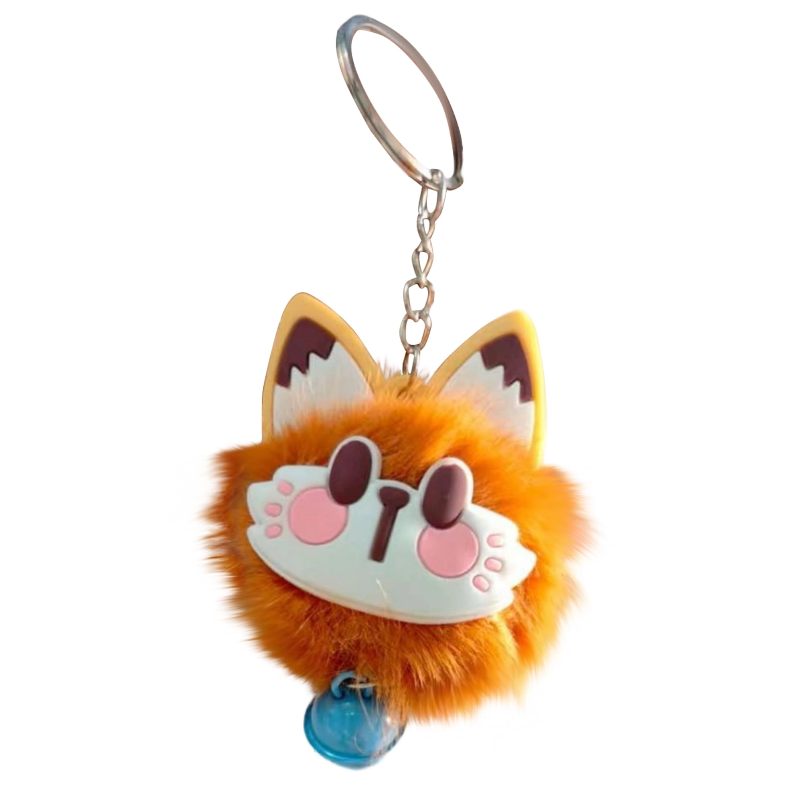 Furry Cat Plush Keychains with Bells Kawaii Backpack Pendants Birthday ...